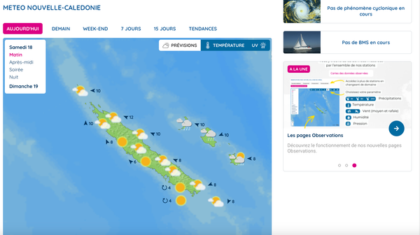 Météo NC : un nouveau site plus clair et plus utile | La Dépêche de Nouméa
