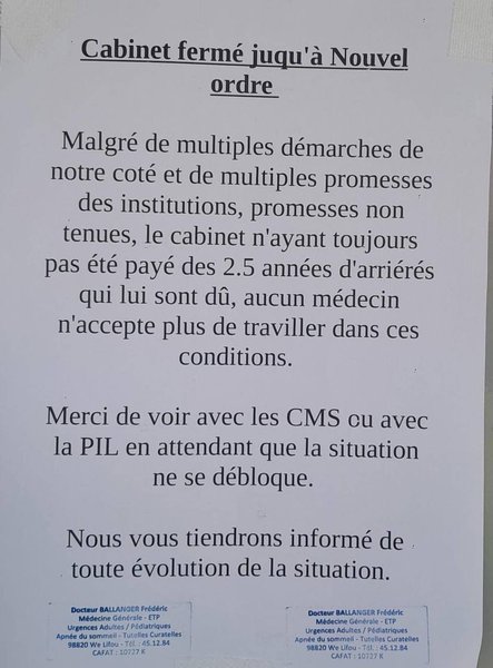 À Lifou, un médecin baisse le rideau : 30 mois d'impayés | La Dépêche ...